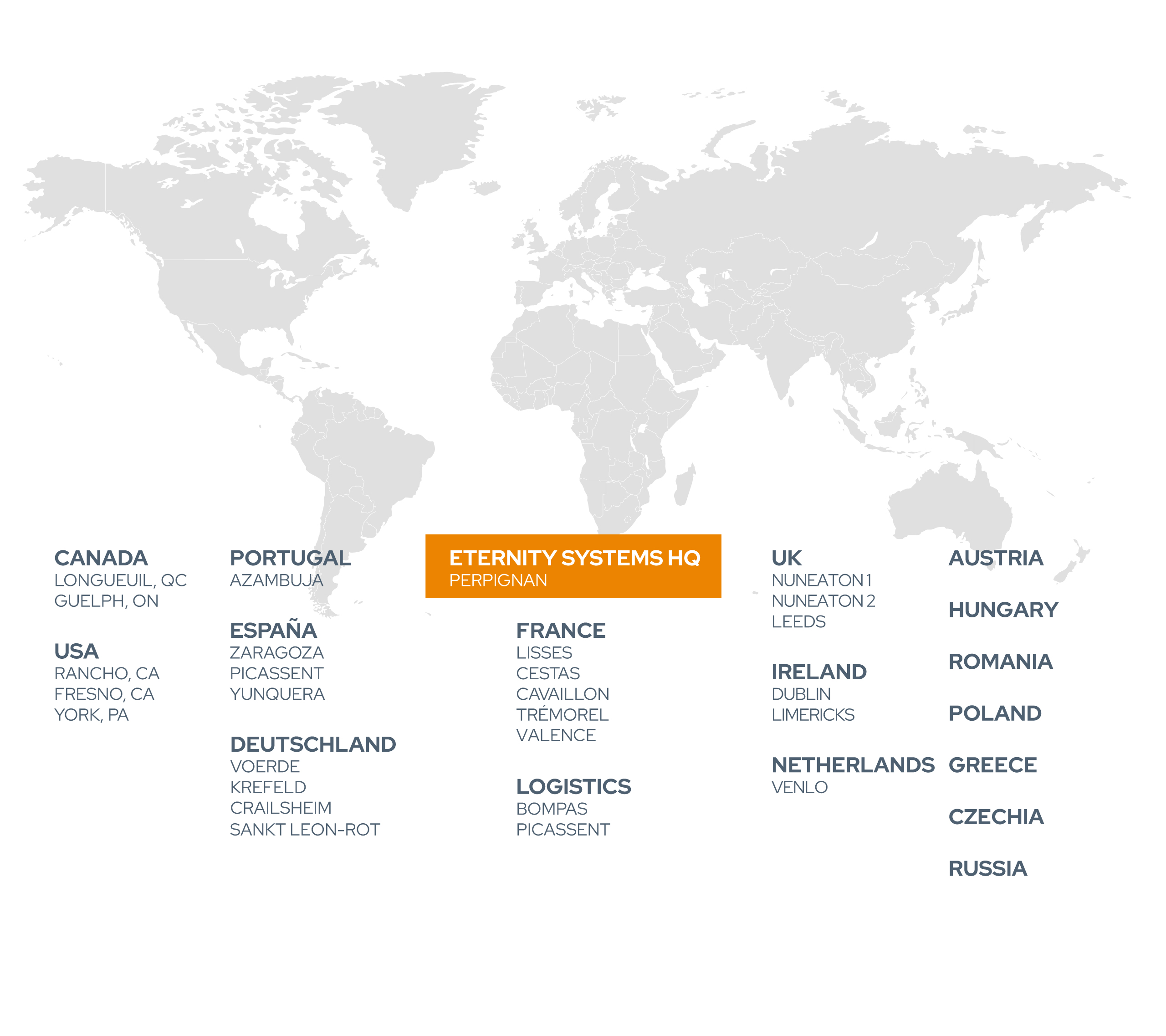 Nos implantations - Eternity Systems
